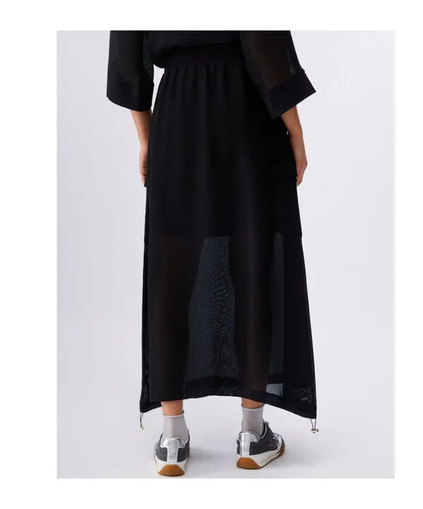 Liu Jo Maxi Mesh Skirt - Black