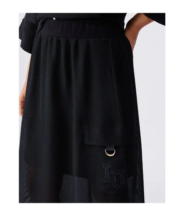 Liu Jo Maxi Mesh Skirt - Black