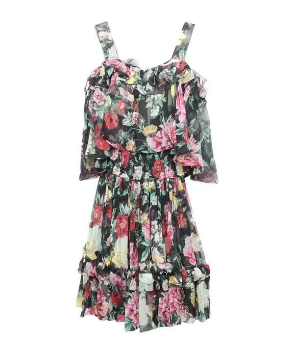 Dolce & Gabbana Floral Print Chiffon Dress