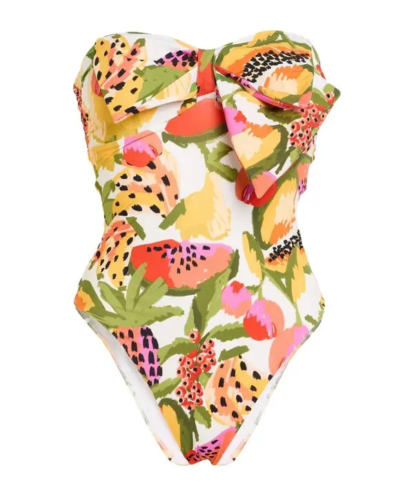 Farm Rio Bandeau One-piece Swimsuit - Golden