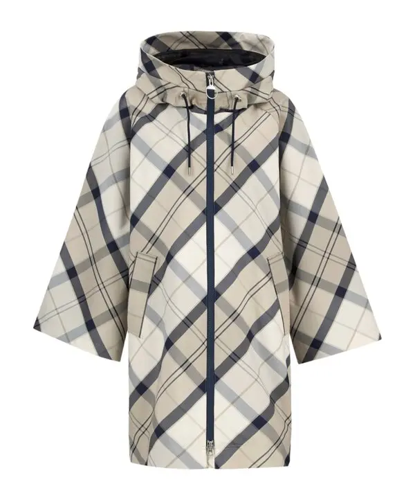 Barbour Plaid Cape With Hood