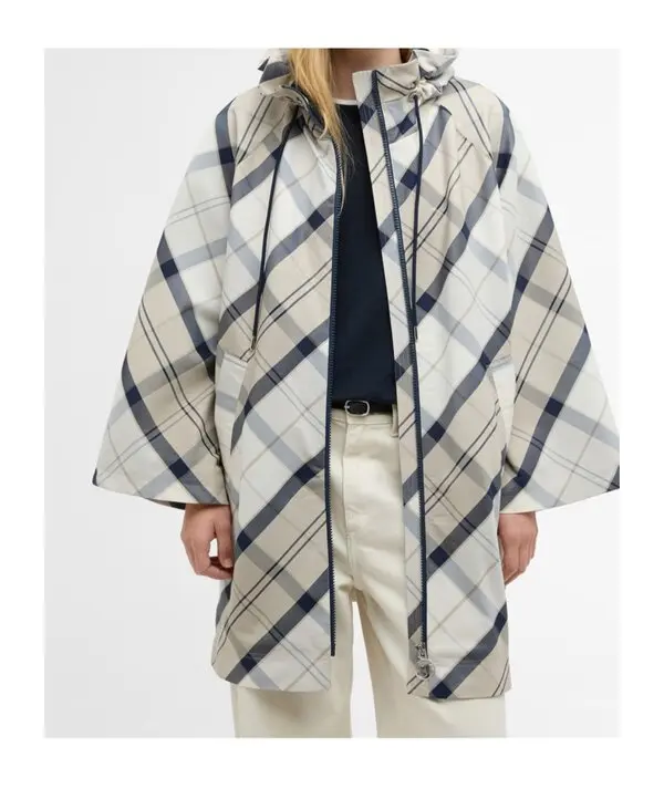 Barbour Plaid Cape With Hood