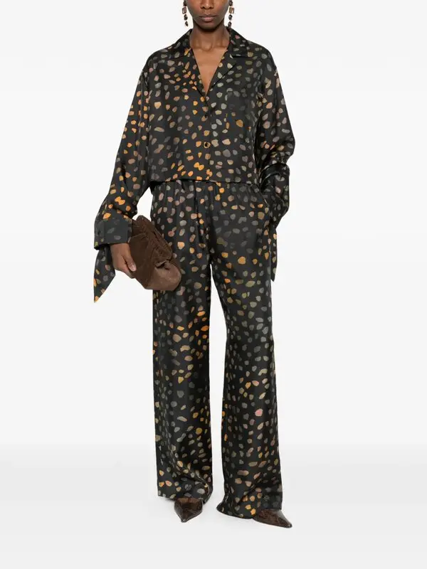 Nanushka Polka Dot Silk Cropped Shirt