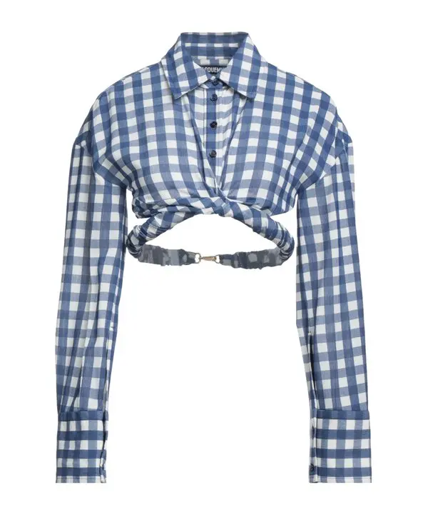 Jacquemus Long Sleeve Plaid Shirt With Twist Detail