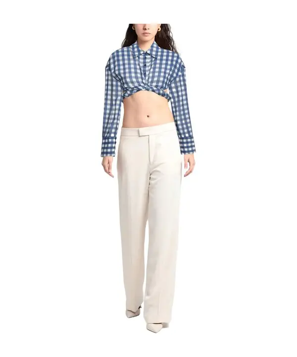 Jacquemus Long Sleeve Plaid Shirt With Twist Detail