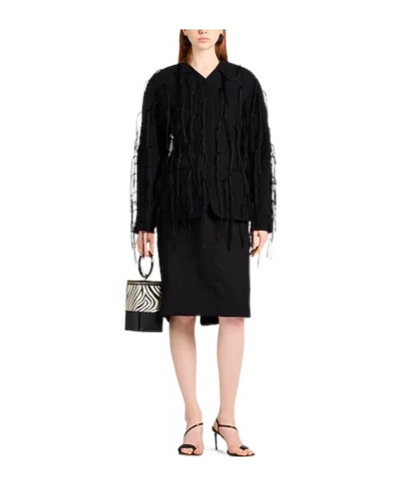 Jacquemus Crepe V-neck Jacket With Fringes