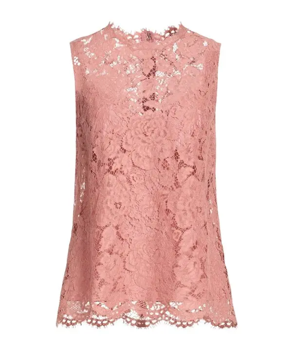 Dolce & Gabbana Solid-colored Lace Sleeveless Top
