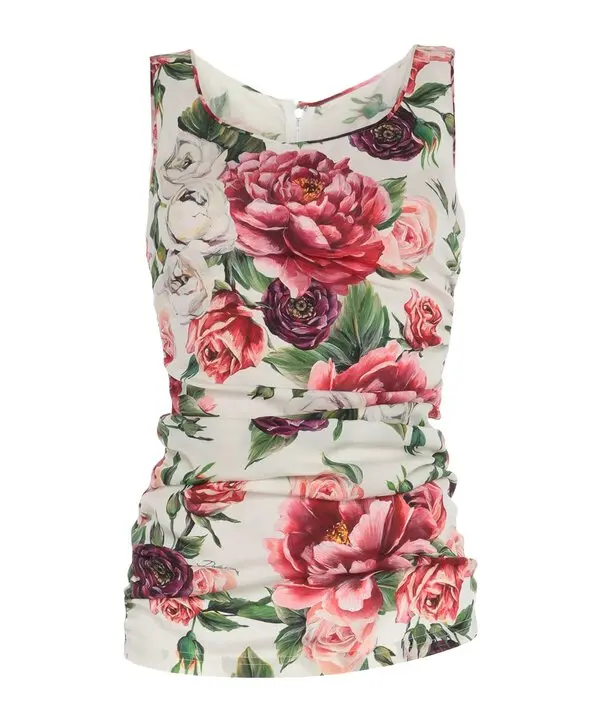 Dolce & Gabbana Sleeveless Floral Print Top