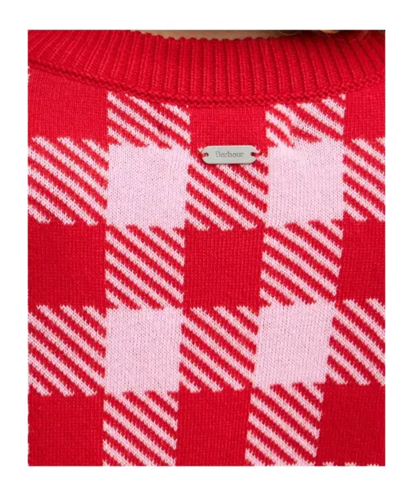 Barbour Plaid Short Sleeve Knit Sweater