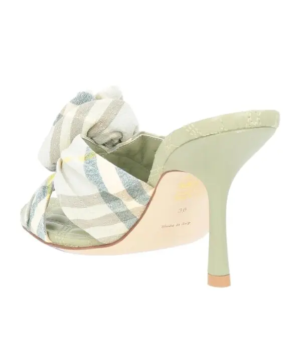 Burberry Sandals With Floral Detail And Checked Pattern