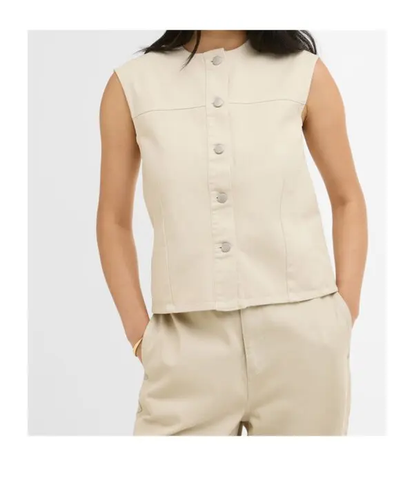 Barbour Daya Denim Waistcoat - Nude