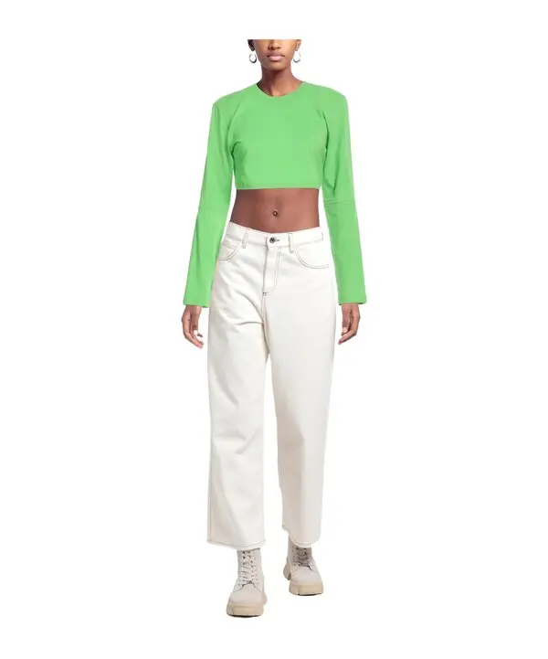 Jacquemus Solid Color Crop Tops