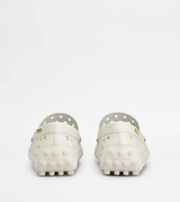 TOD'S Gommino Loafers With Laser-cut Detailing - White