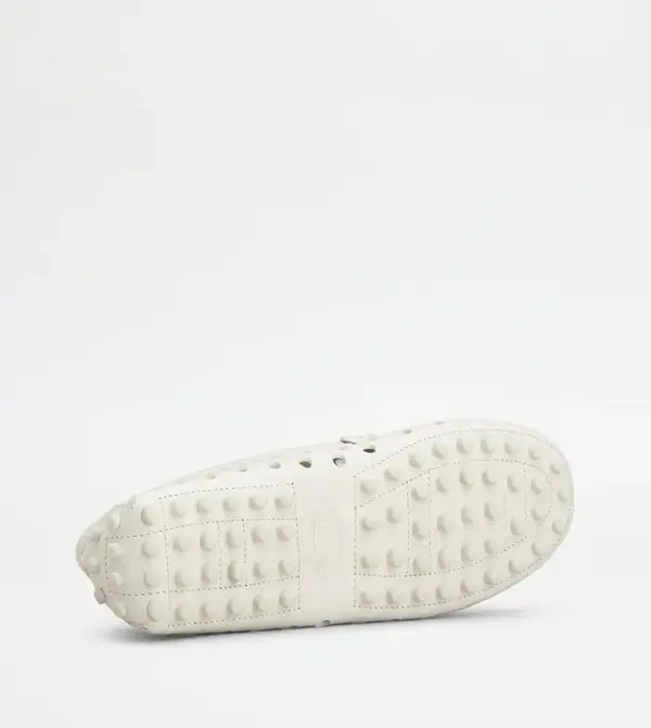 TOD'S Gommino Loafers With Laser-cut Detailing - White