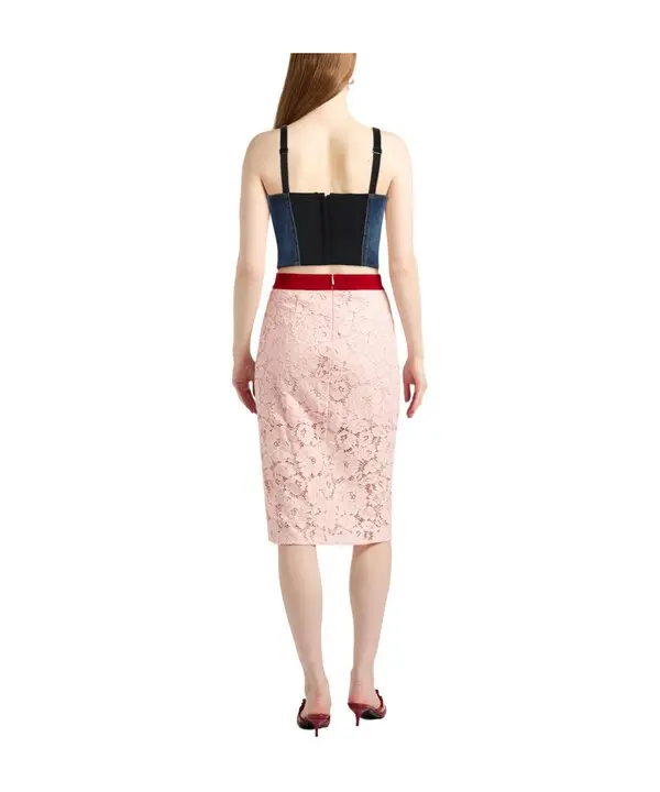 Dolce & Gabbana Color-block Denim Cropped Top