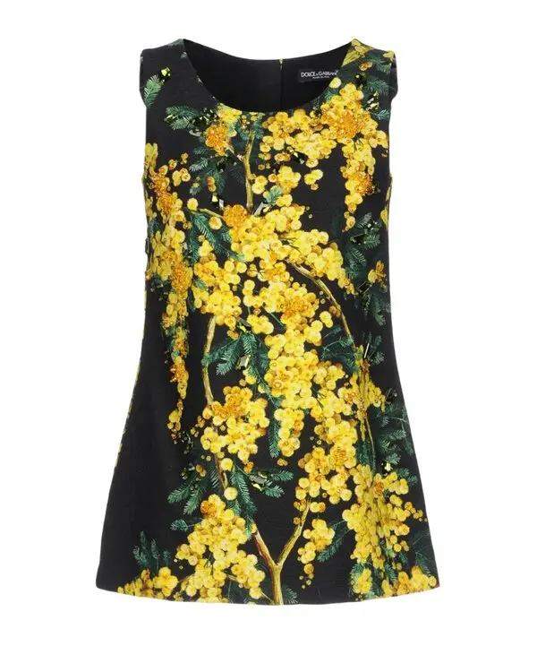 Dolce & Gabbana Sleeveless Floral Embellished Top