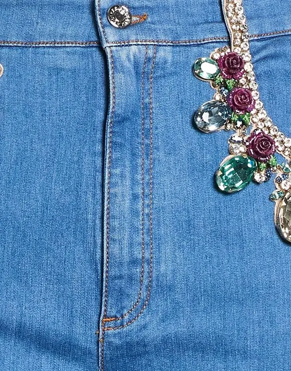 Dolce & Gabbana Embellished Wide-leg Cropped Jeans