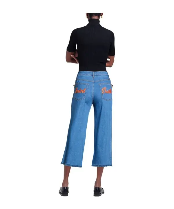 Dolce & Gabbana Embellished Wide-leg Cropped Jeans