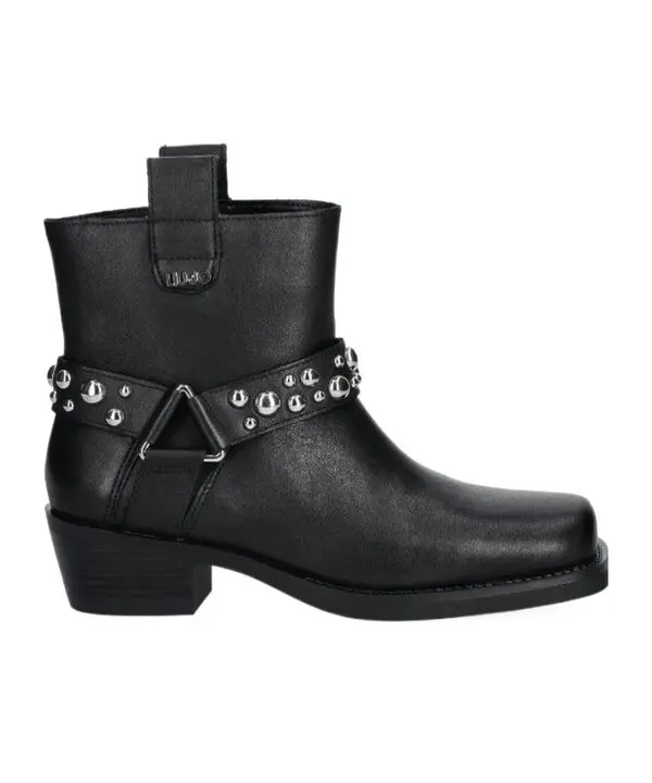 Liu Jo Studded Strap Block Heel Boots