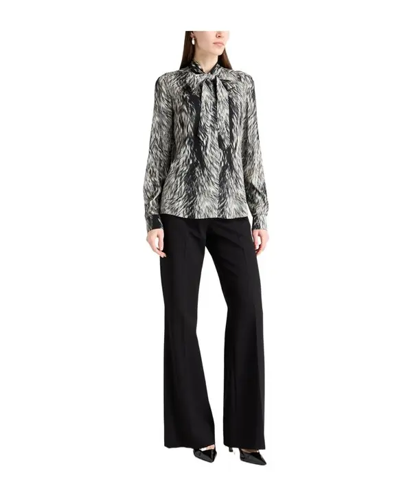 Dolce & Gabbana Printed Silk Shirt With Bow Detail