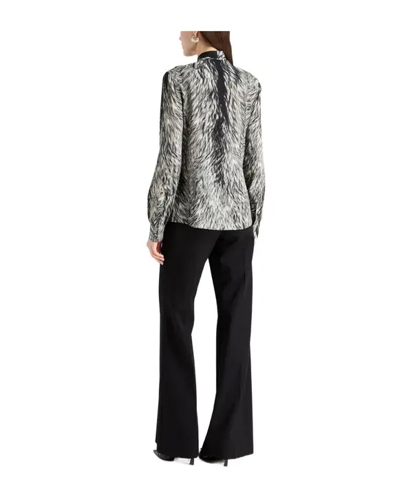 Dolce & Gabbana Printed Silk Shirt With Bow Detail