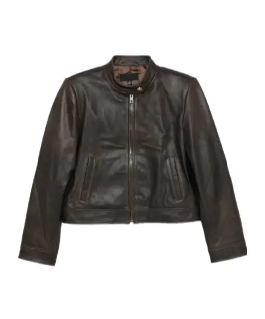 NILI LOTAN Leather Jacket With Zipper Closure