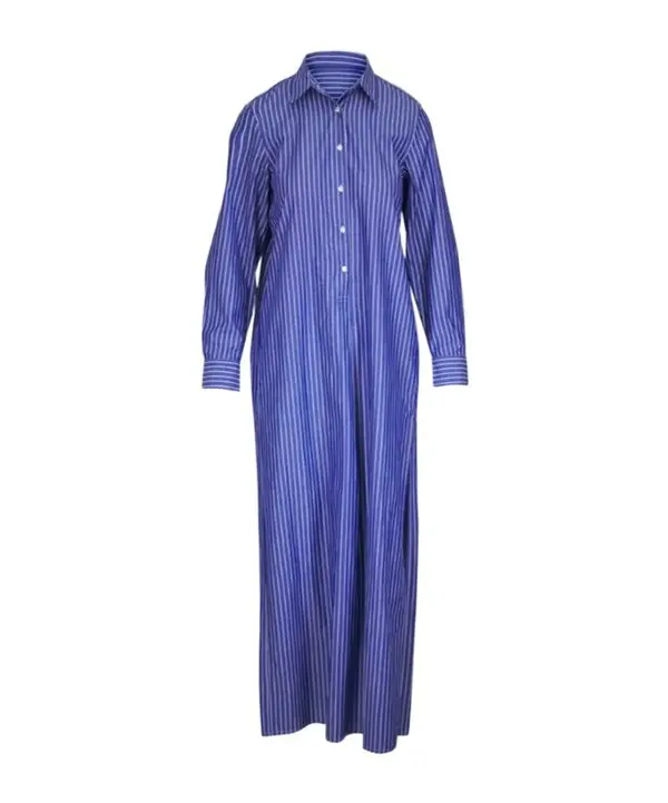 NILI LOTAN Striped Shirt Maxi Dress