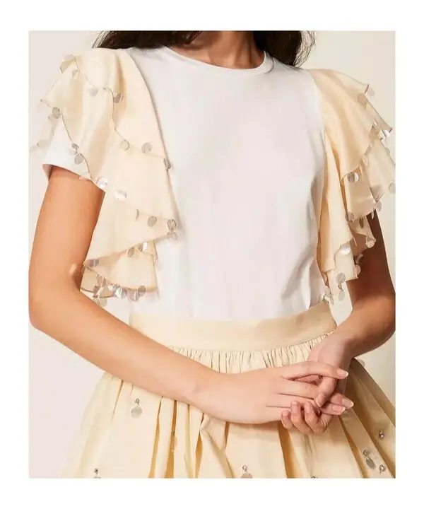 TWINSET Ruffled Embellished T-shirt
