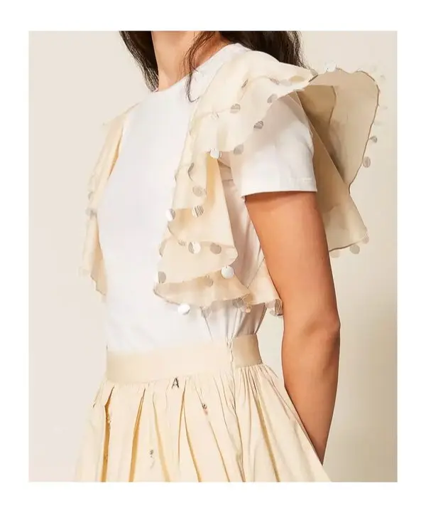 TWINSET Ruffled Embellished T-shirt