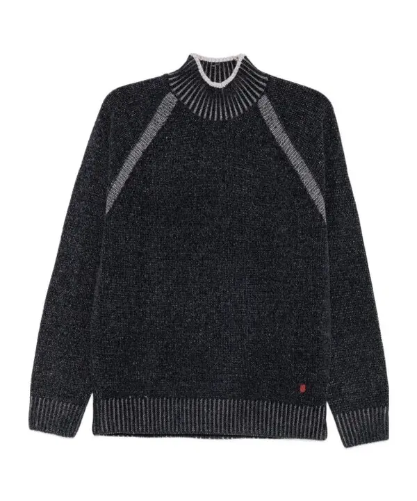 Liu Jo Ribbed High Neck Sweater - Dark Gray