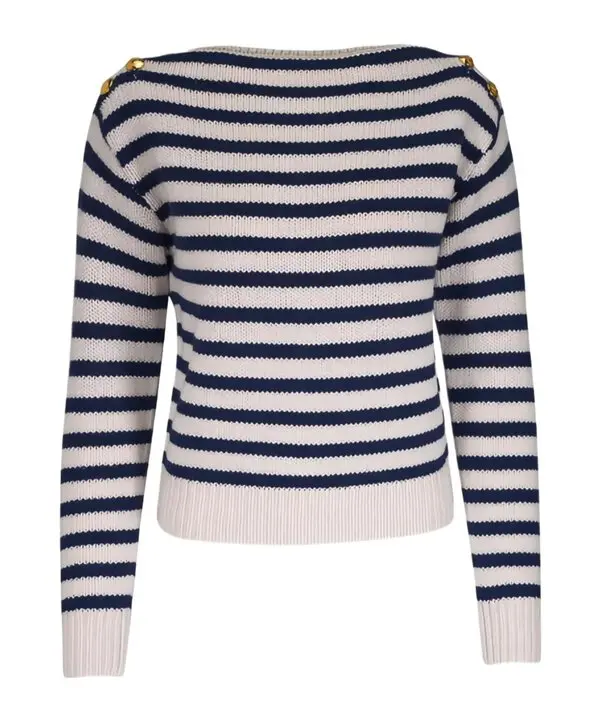 NILI LOTAN Tandy Striped Button Sweater