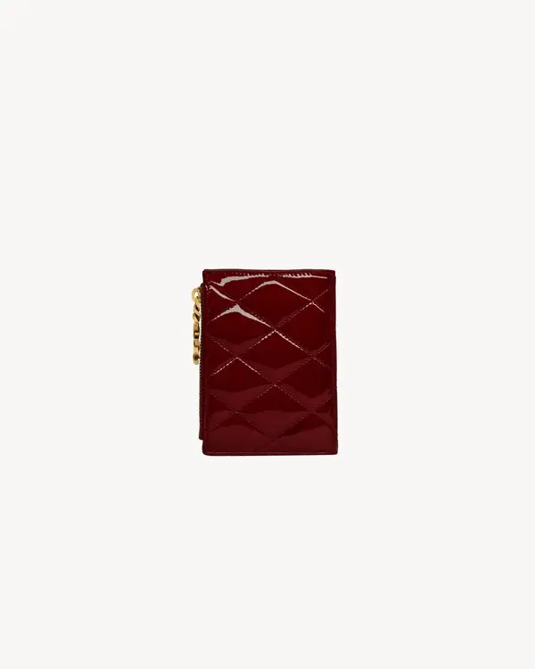 Saint Laurent Le Cassandre Bijou Patent Leather Bi-fold Wallet