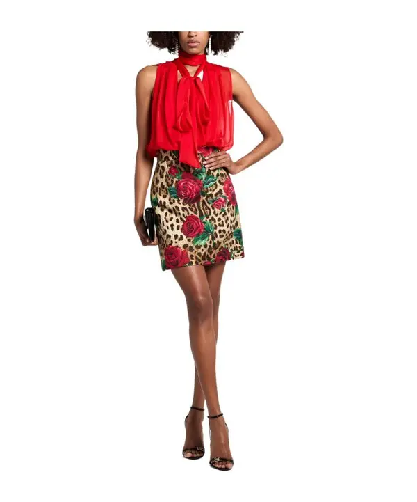 Dolce & Gabbana Leopard Print Umbrella Skirt
