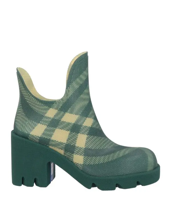 Burberry Checked Rainproof Ankle Boots - Green