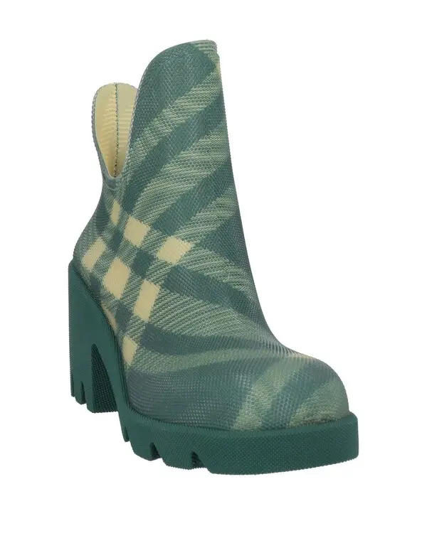 Burberry Checked Rainproof Ankle Boots - Green