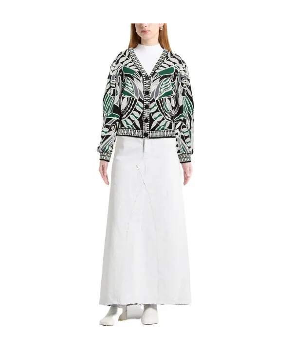 Farm Rio Floral Knit Button-front Top