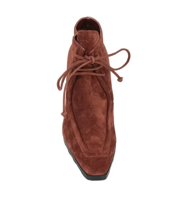 Burberry Suede Lace-up Pointed Toe Ankle Boots