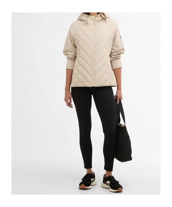 Barbour Quilted Jacket With Hood And Zip Closure