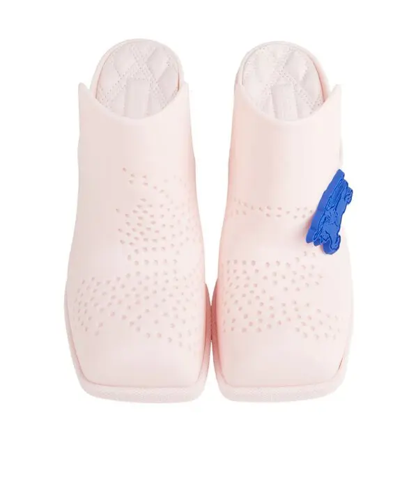 Burberry Embossed Logo Mules - Pink