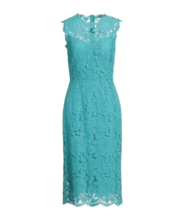 Dolce & Gabbana Sleeveless Lace Sheath Dress - Turquoise