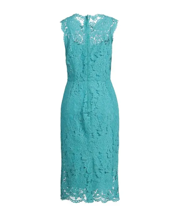 Dolce & Gabbana Sleeveless Lace Sheath Dress - Turquoise
