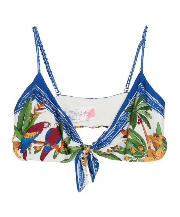 Farm Rio Flower Triangle Bikini Top - Green