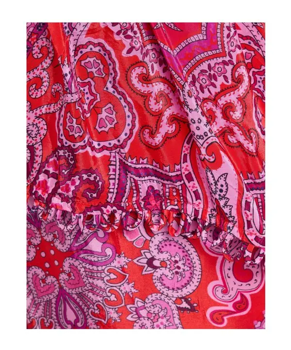 Farm Rio Paisley-print Tiered Square Neck Midi Dress