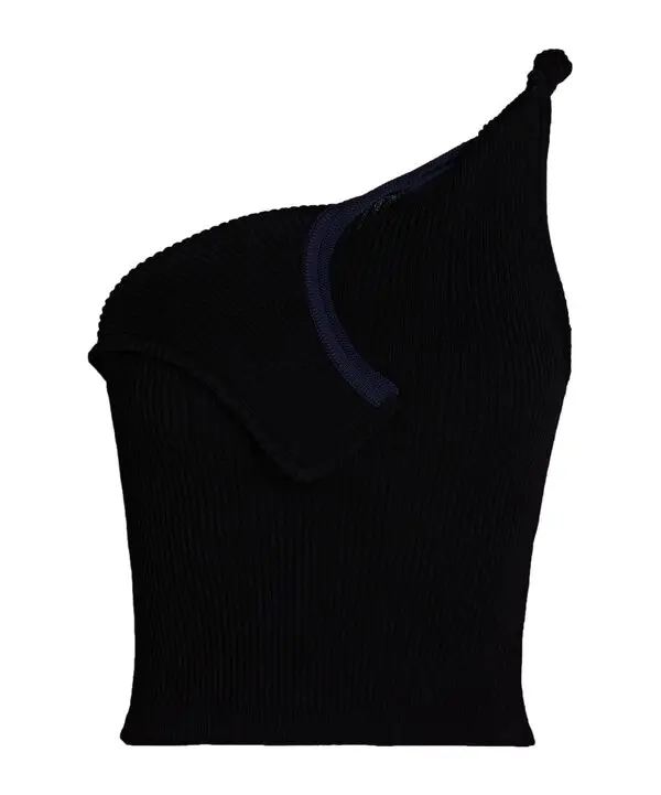 Jacquemus Two-tone One-shoulder Knit Top