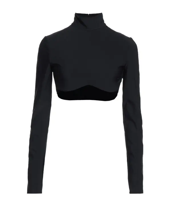 Burberry Long Sleeve High Neck Cropped Top