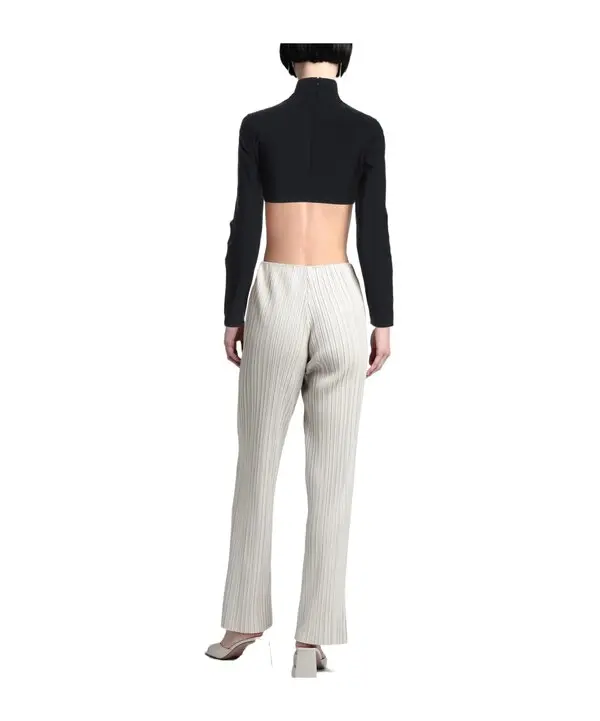 Burberry Long Sleeve High Neck Cropped Top