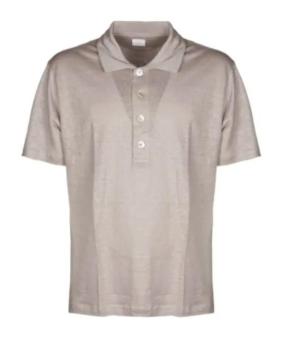 Eleventy Buttoned Polo Shirt - Light Brown