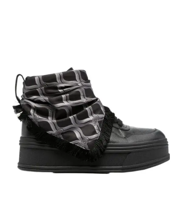 Liu Jo Selma High Top Sneakers With Scarf Detail - Black