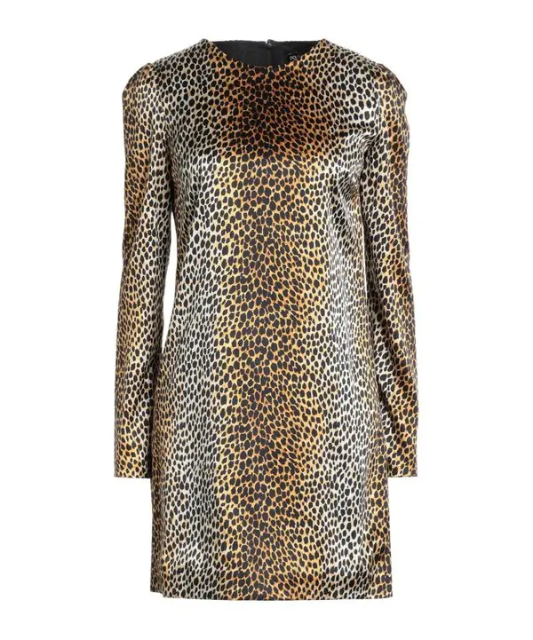 Dolce & Gabbana Leopard-print Long-sleeve Dress