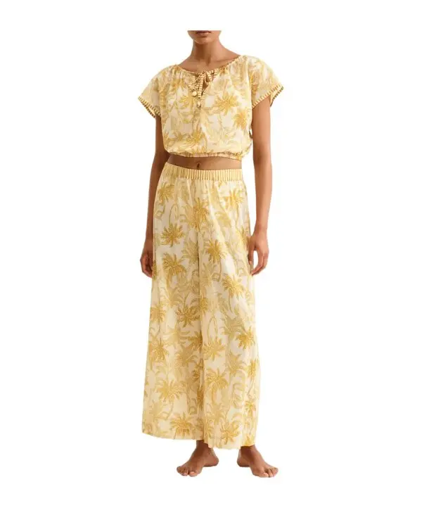 ERES Cropped Tropical Print Blouse